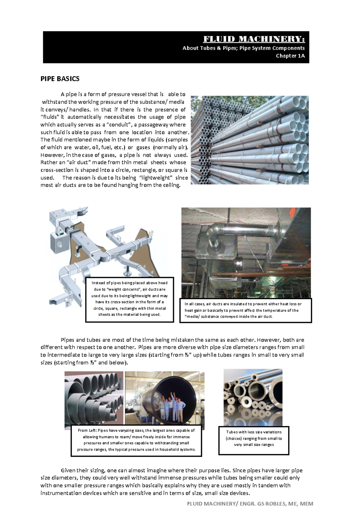 1A About Tubes Pipes Pipe System Components - F L U I D M A C H I N E R ...