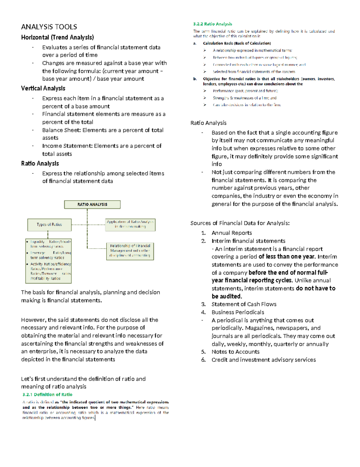 FS Analysis CJO - ANALYSIS TOOLS Horizontal (Trend Analysis ...