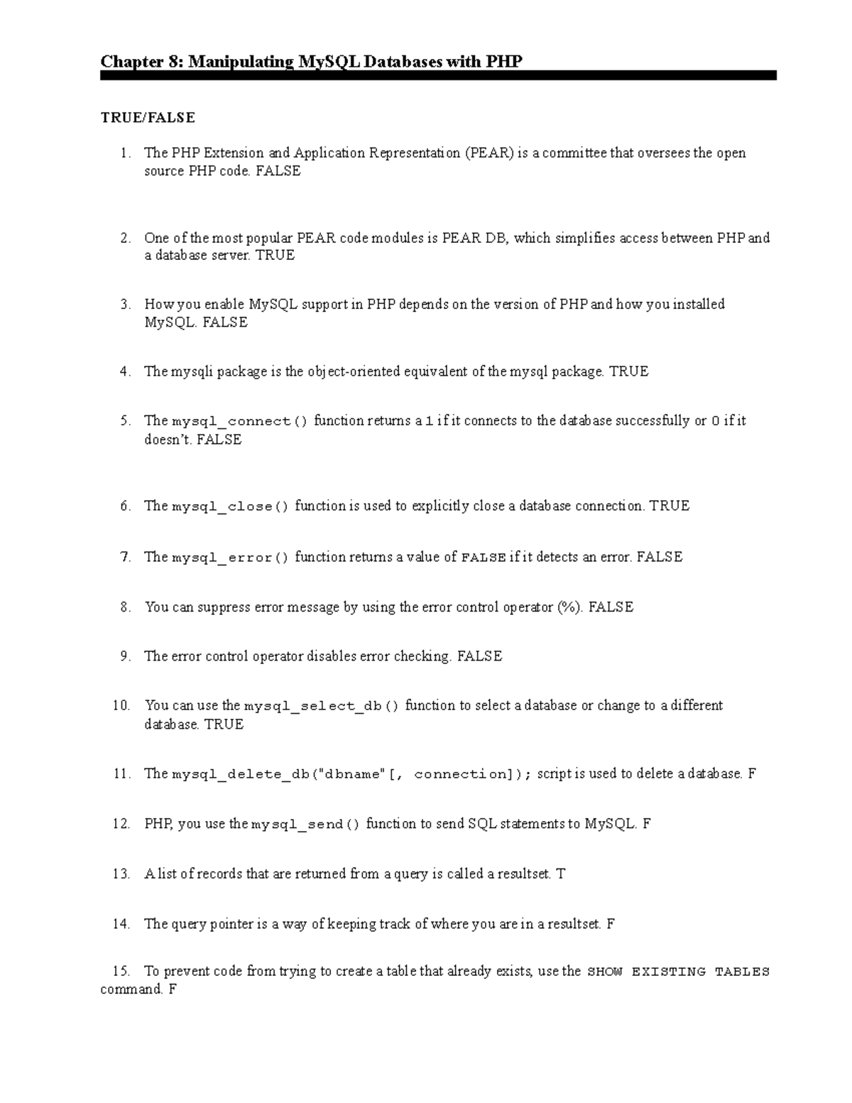 Ex 9b Graded Assignments Given By Professor In Every Lecture Chapter 8 Manipulating Mysql