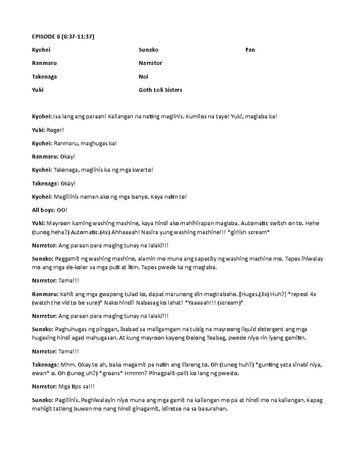 Hanami script dubbing - grade 11 - Accounting - FEU - Studocu