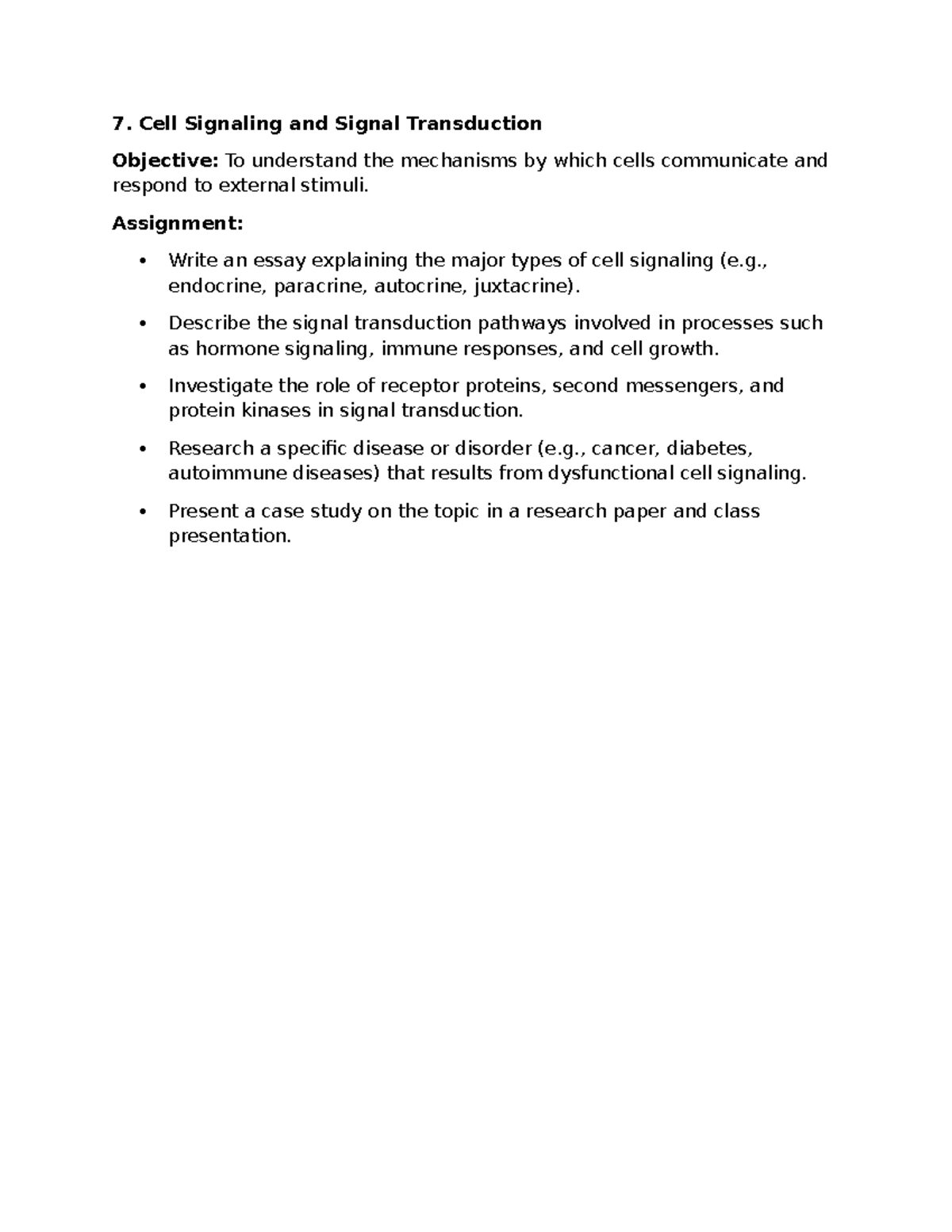 Cell Signaling and Signal Transduction - 7. Cell Signaling and Signal ...
