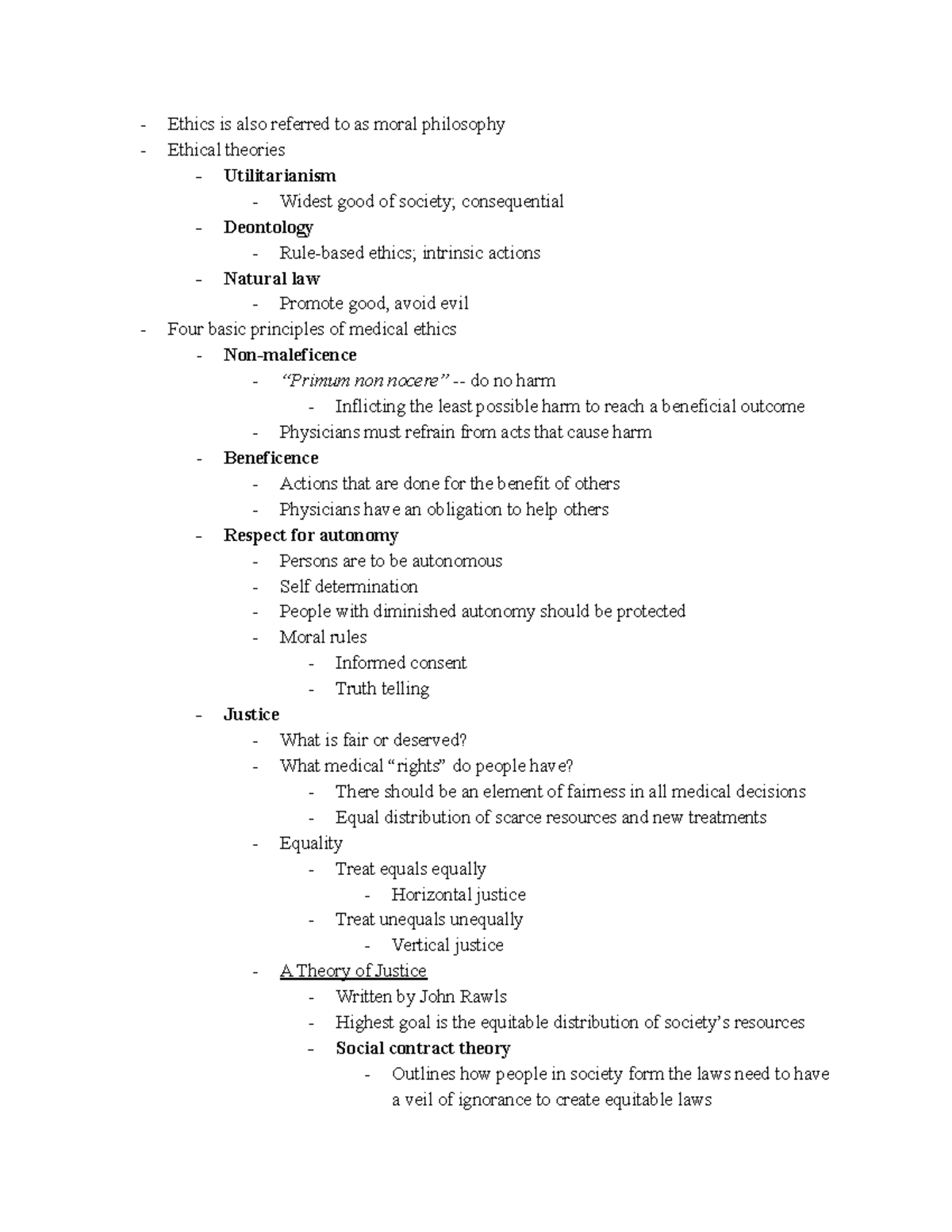 Ethics and Moral Philosophy: Theories and Concepts - Studocu