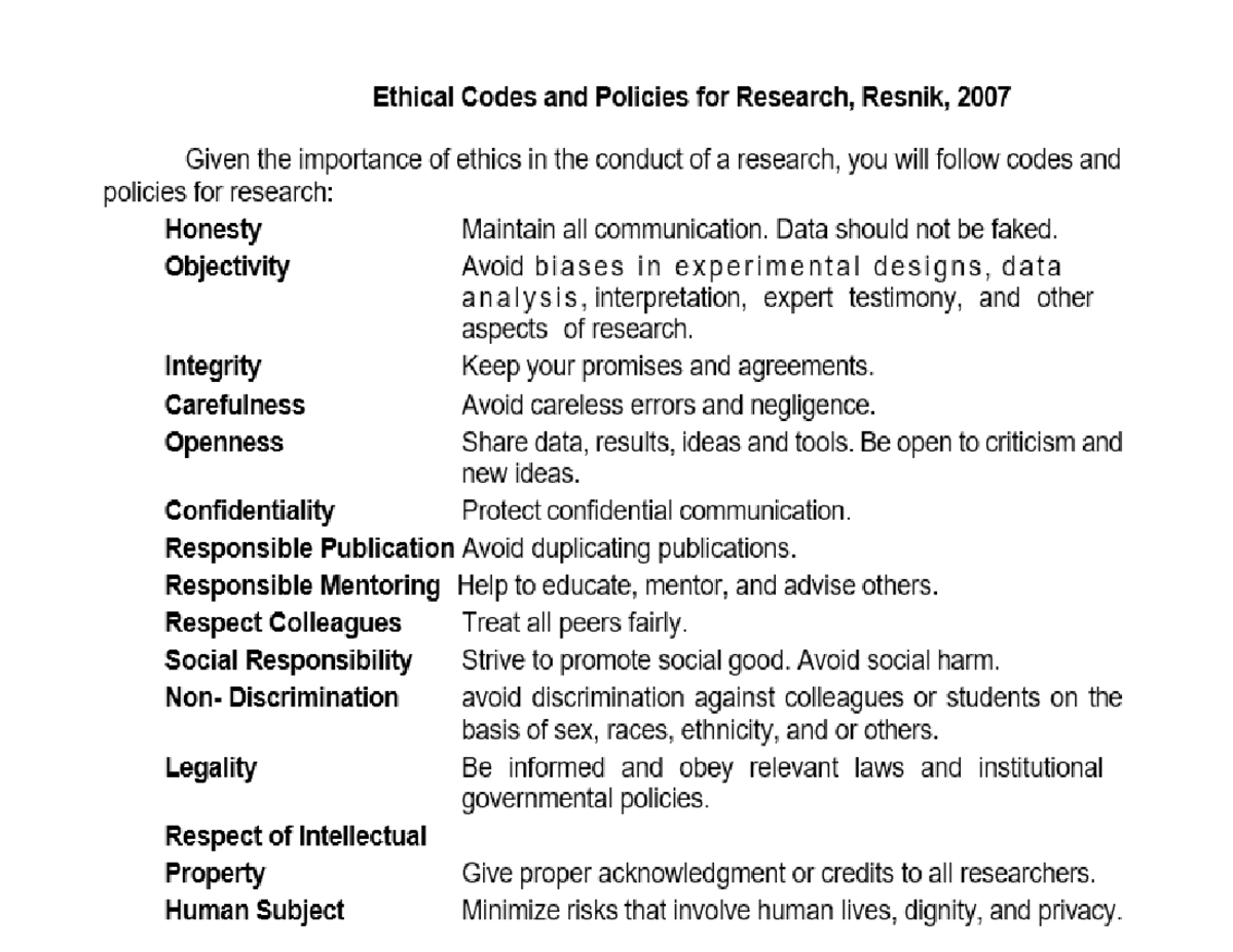 Ethics OF Research - Education - Studocu