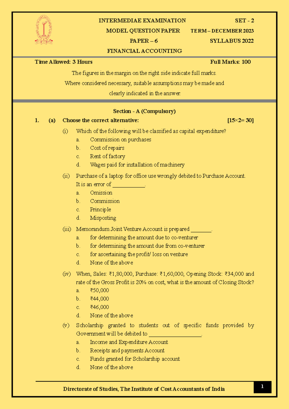 Paper 6 Syl22 Dec23 Set2 - MODEL QUESTION PAPER TERM – DECEMBER 2023 ...