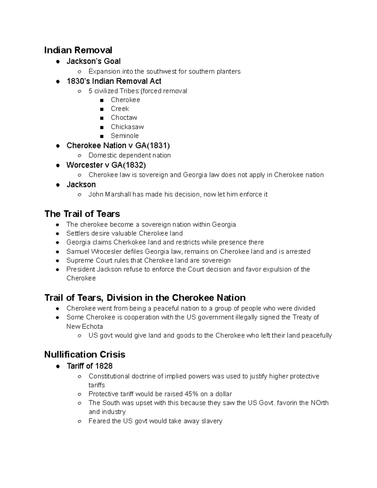 Chapter 11 Notes - Indian Removal Jackson’s Goal Expansion into the ...