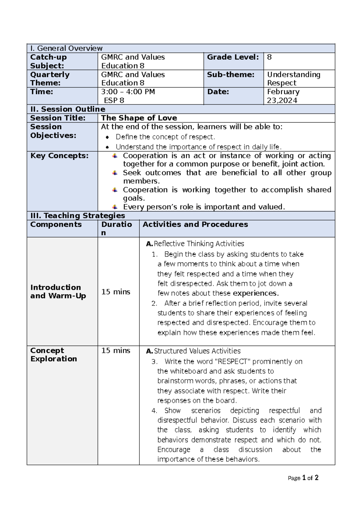 Catch UP Friday feb 23 - I. General Overview Catch-up Subject: GMRC and ...
