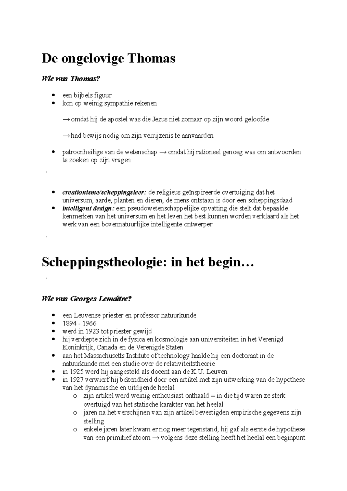 De ongelovige Thomas en scheppinsverhalen - De ongelovige Thomas Wie ...