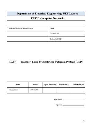 Lab 7 report - Solution - Title: NAT Introduction: In this lab, we’ll ...