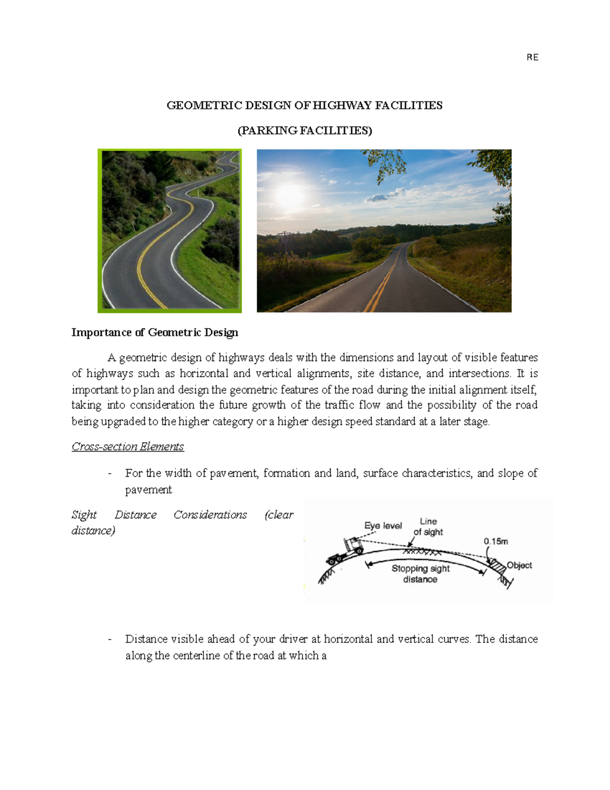 Geometric Design OF Highway Facilities - GEOMETRIC DESIGN OF HIGHWAY ...