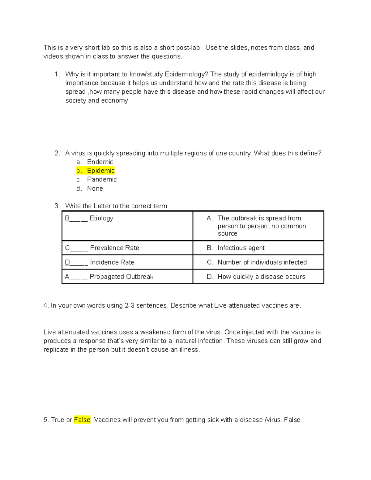 Post Lab 7 - Post lab worksheets - This is a very short lab so this is ...