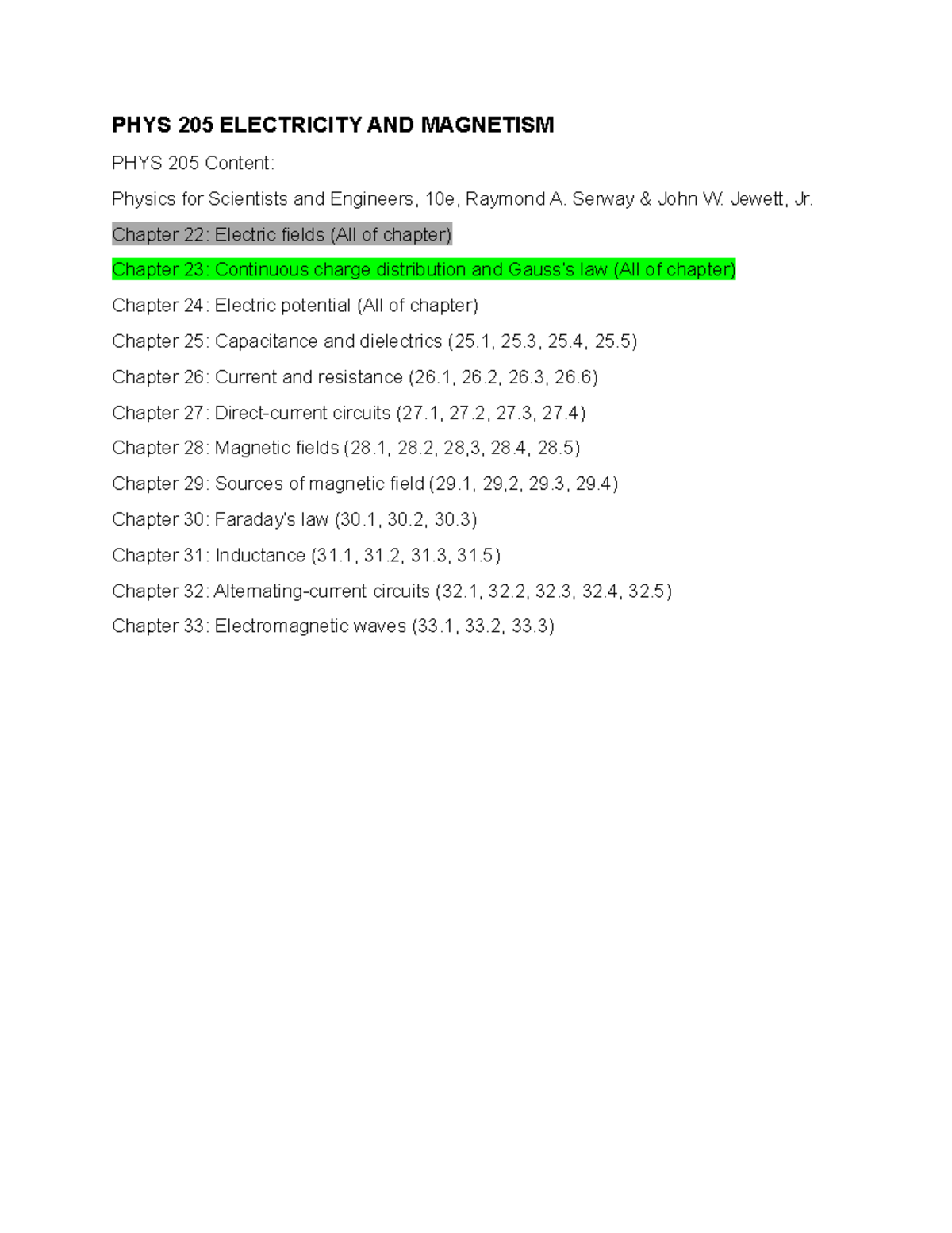 PHYS 205 Electricity AND Magnetism Lecture 3 4 - PHYS 205 ELECTRICITY ...