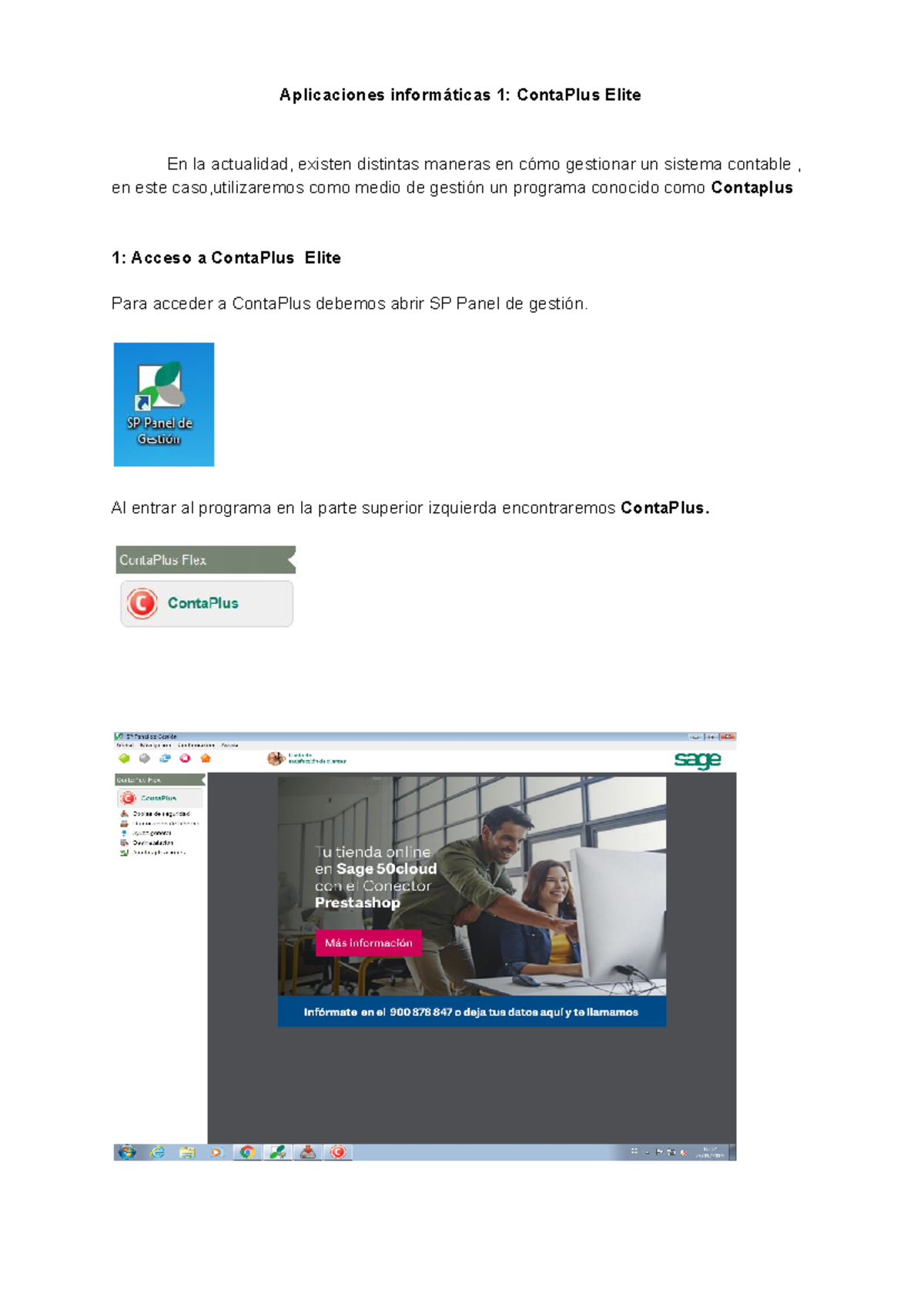 CONTABILIDAD GUIA - Aplicaciones informáticas 1: ContaPlus Elite En la ...