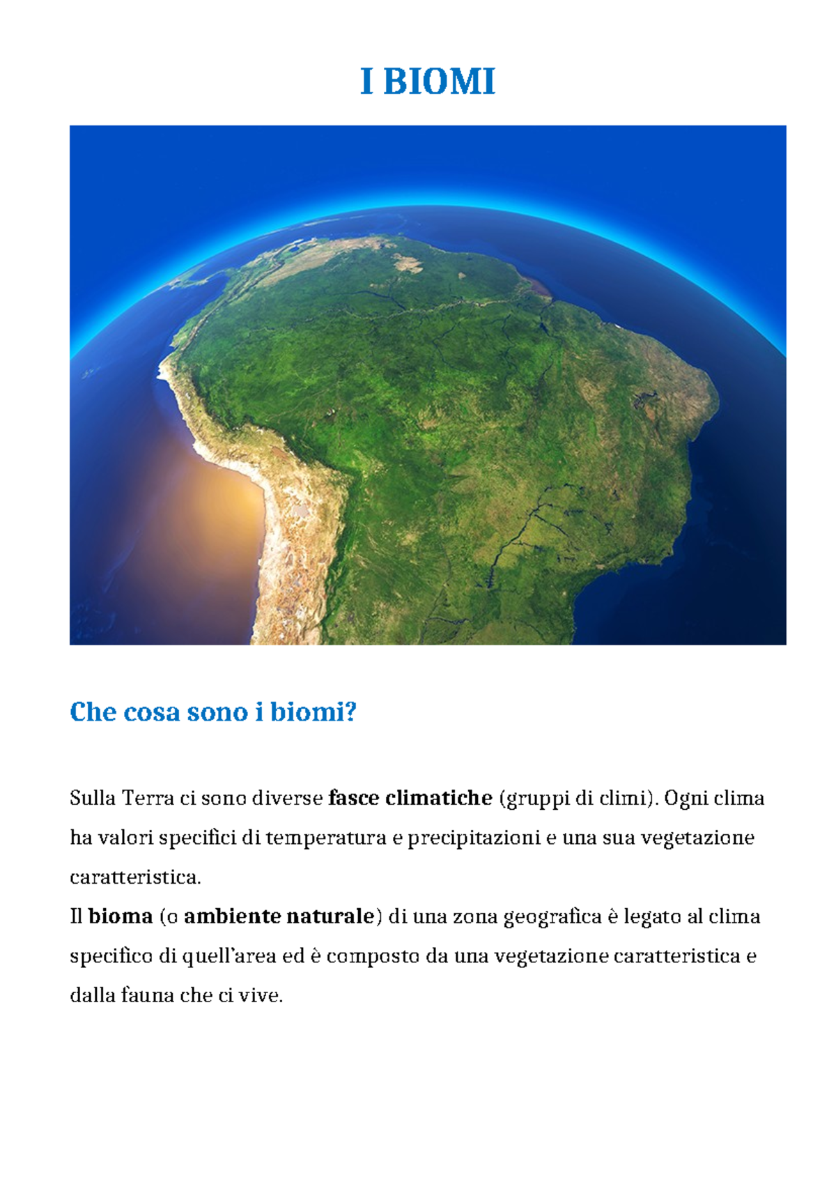 I-biomi - Riassunto Geografia del Paesaggio - I BIOMI Che cosa sono i biomi? Sulla Terra ci sono ...