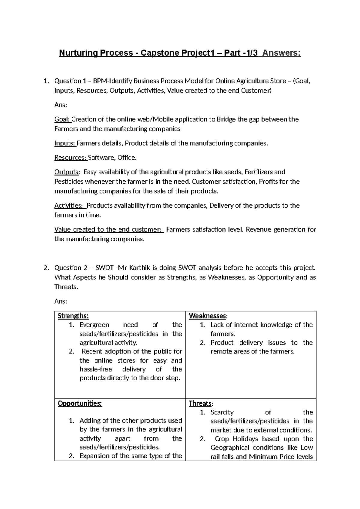 Proj Prep 1 Case Part 1 answers - Nurturing Process - Capstone Project1 ...