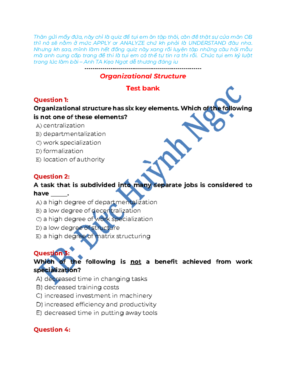 Chap organization structure Organization behavior - Thân gửi mấy đứa ...
