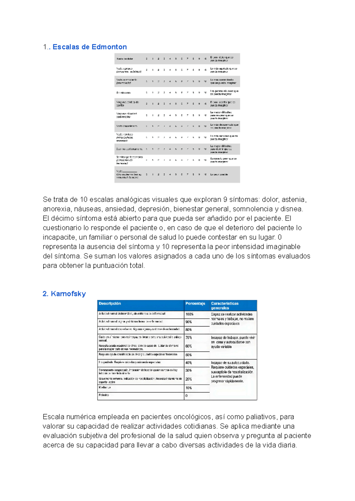 Escalas de Valoración Geriátrica - 1.. Escalas de Edmonton Se trata de ...