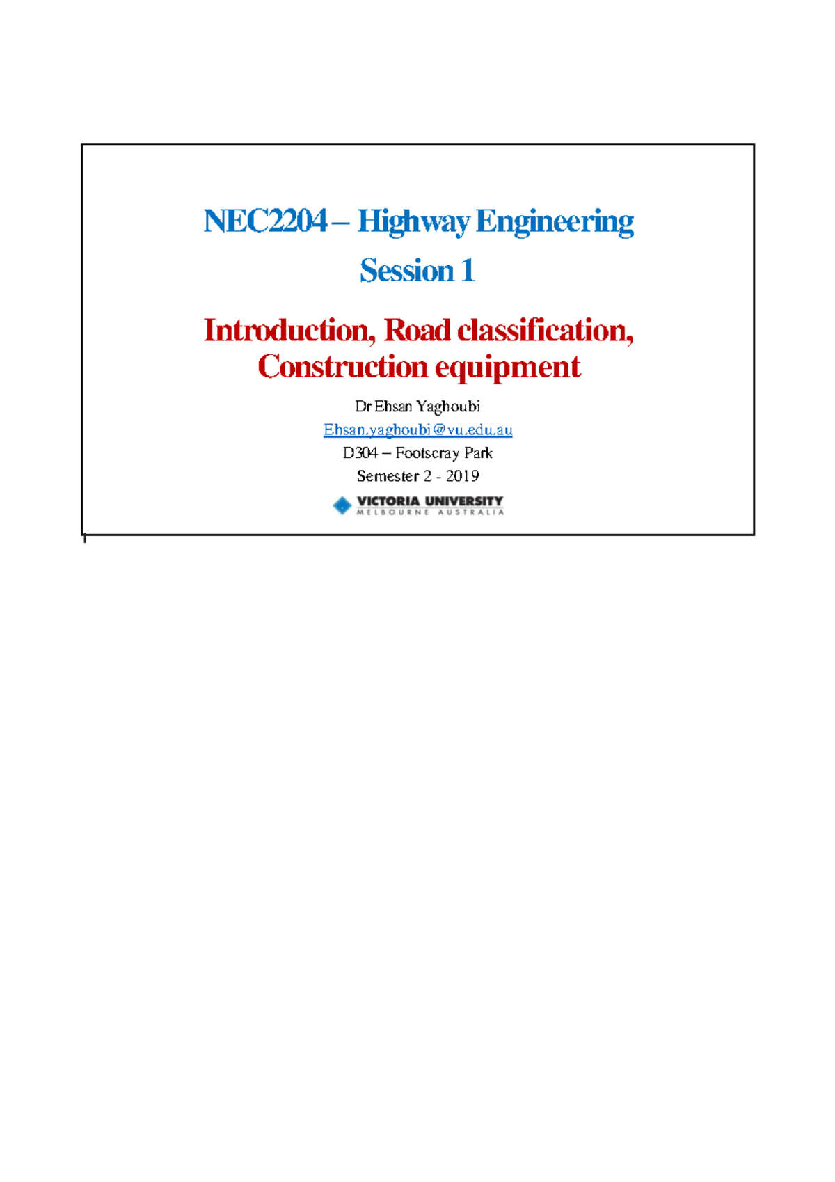 Session 1 - highway - Warning: TT: undefined function: 32 Warning: TT: undefined function: 32 ...