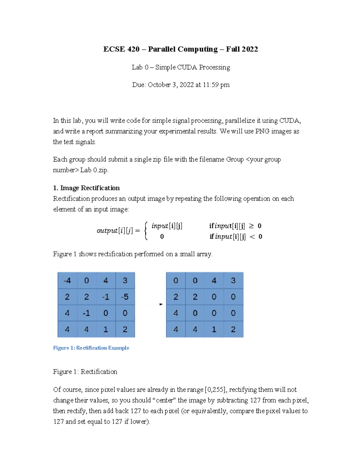ECSE 420 Lab0 - Lab0 - ECSE 420 – Parallel Computing – Fall 2022 Lab 0 – Simple CUDA Processing ...