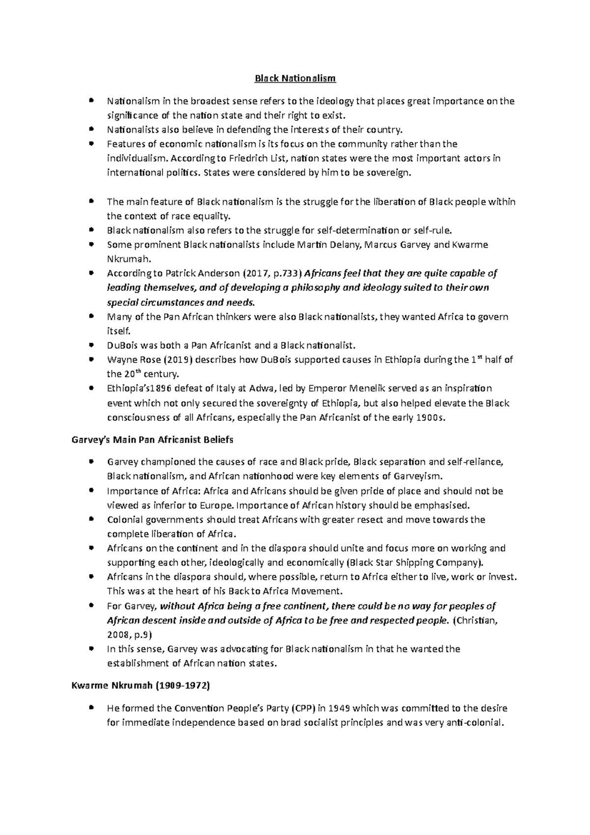 Black Nationalism - Black Nationalism Nationalism in the broadest sense ...