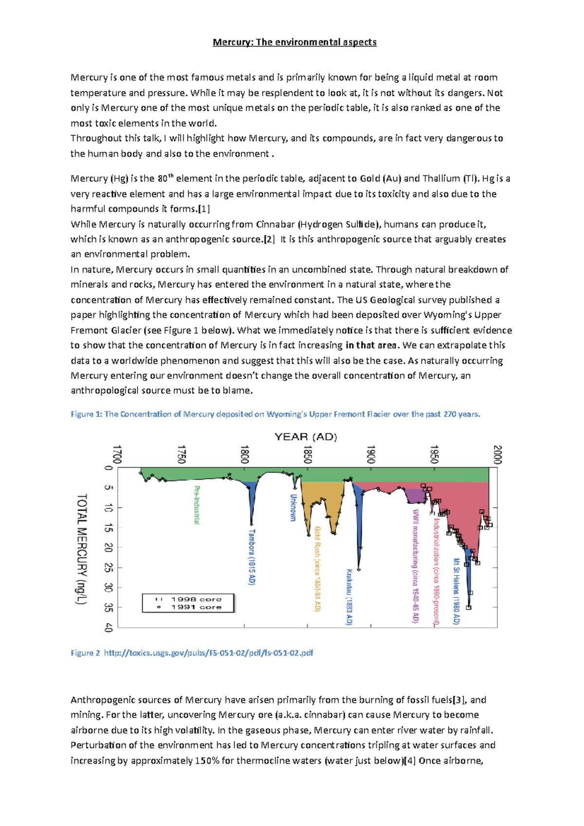 Environmental Aspects of Mercury Essay - Mercury: The environmental ...