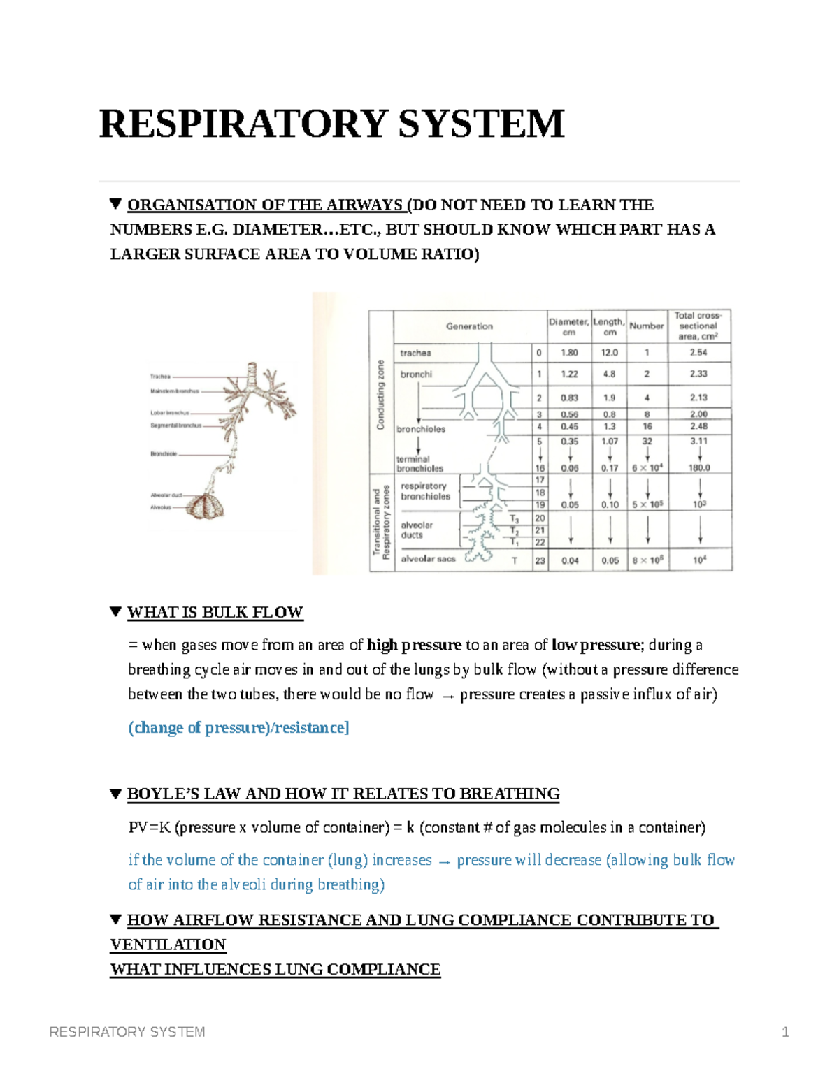 Respiratory System - PY4010 - KUL - Studocu