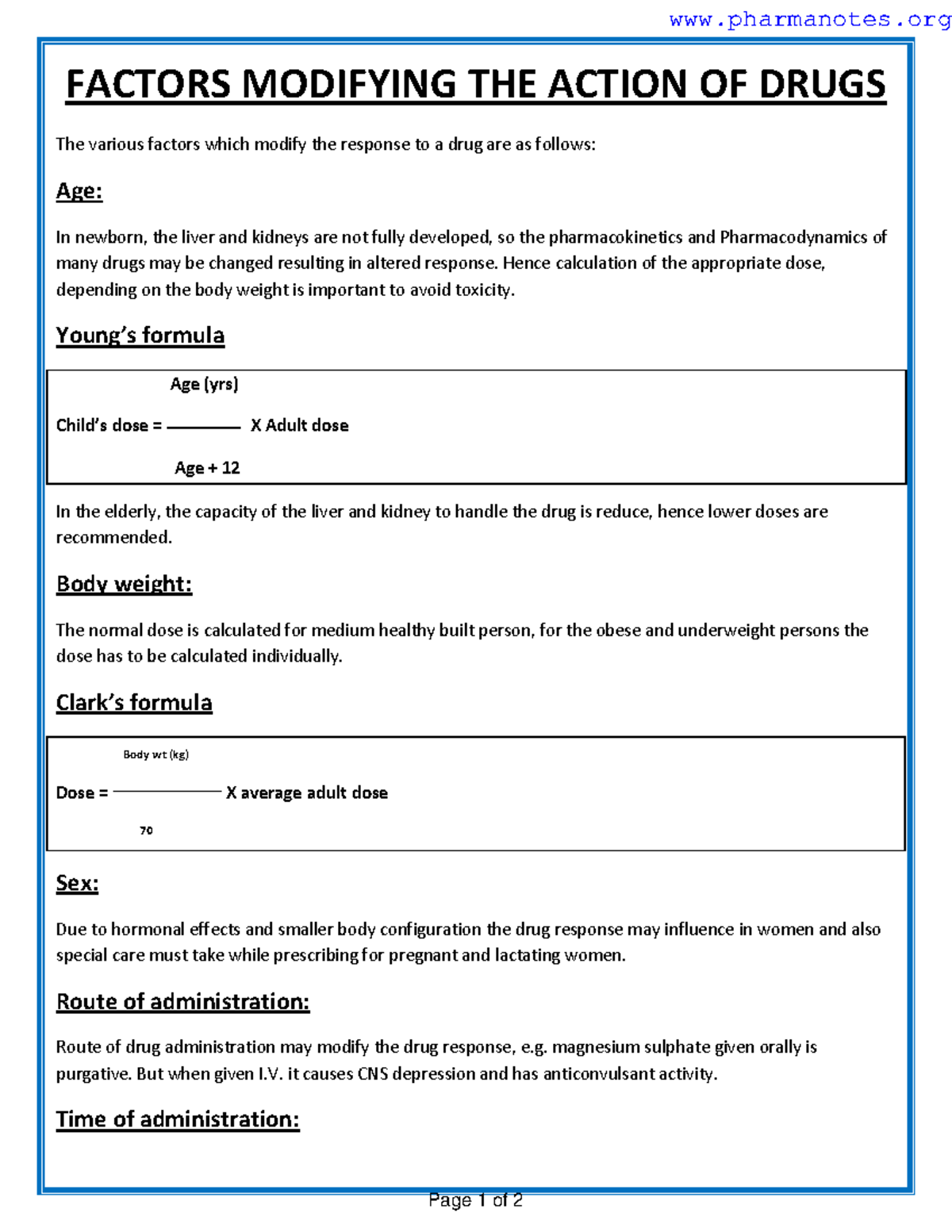 6 Factors Modifying THE Action OF Drugs - FACTORS MODIFYING THE ACTION ...