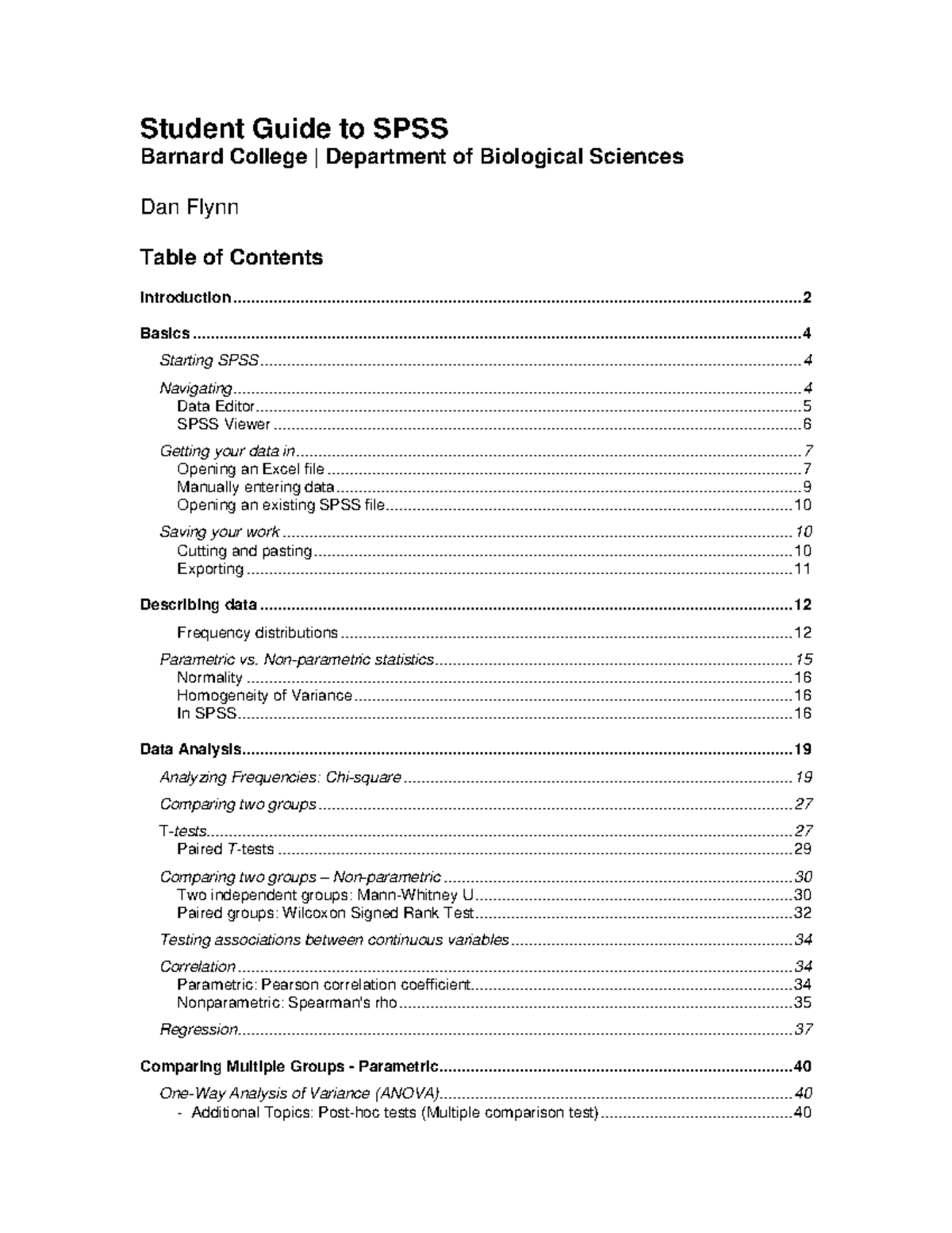 Student user guide for spss - Student Guide to SPSS Barnard College ...