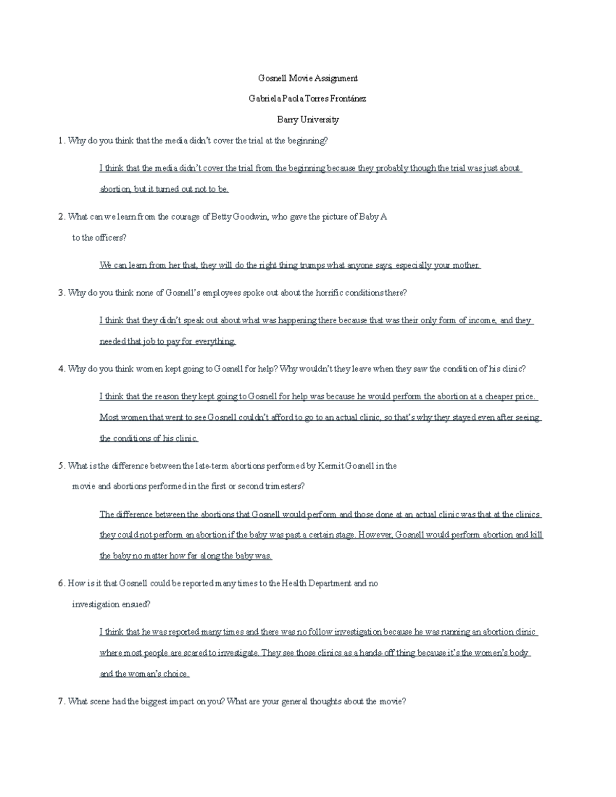 Gosnell Movie Assignment - Gosnell Movie Assignment Gabriela Paola ...