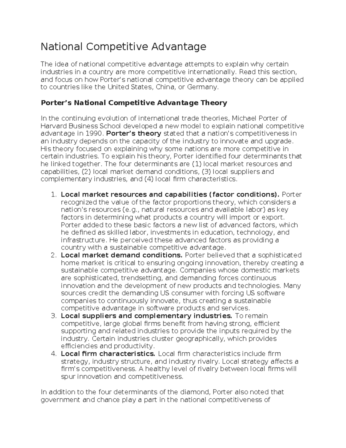 Business Strategy - Business Models - National Competitive Advantage ...