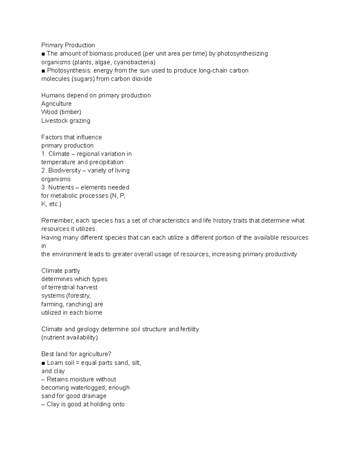 Chapter 7 BIO 111-900C - Lecture Notes for BIO 111-900C - Primary ...