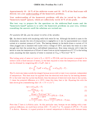 Problem Set-3-Solutions - CHEM 304: Problem Set 3 of 5 Approximately 10 ...