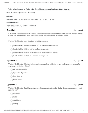 Quiz Submissions - Quiz 05 - Supporting Hard Drives and Other Storage Devices - Computer Support ...