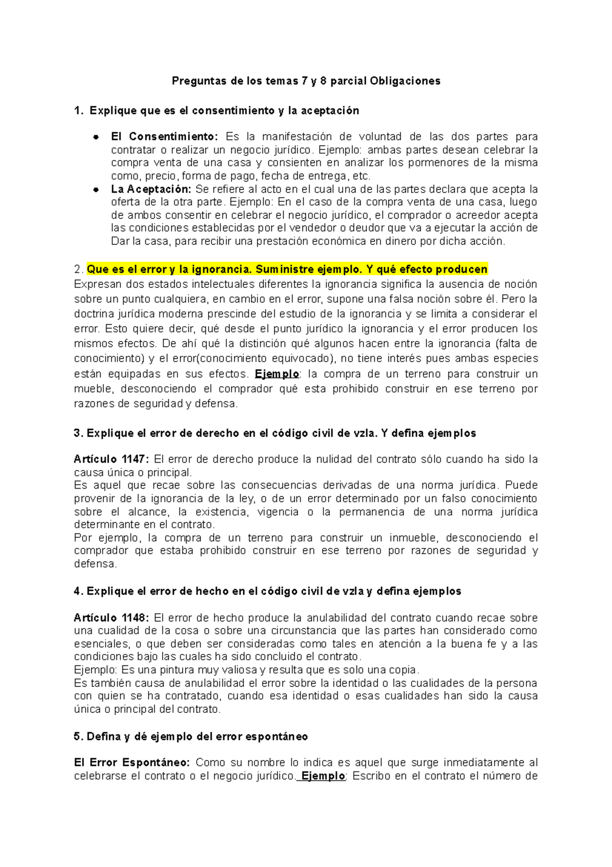 obligacion II (temas 1-2) - Preguntas de los temas 7 y 8 parcial ...
