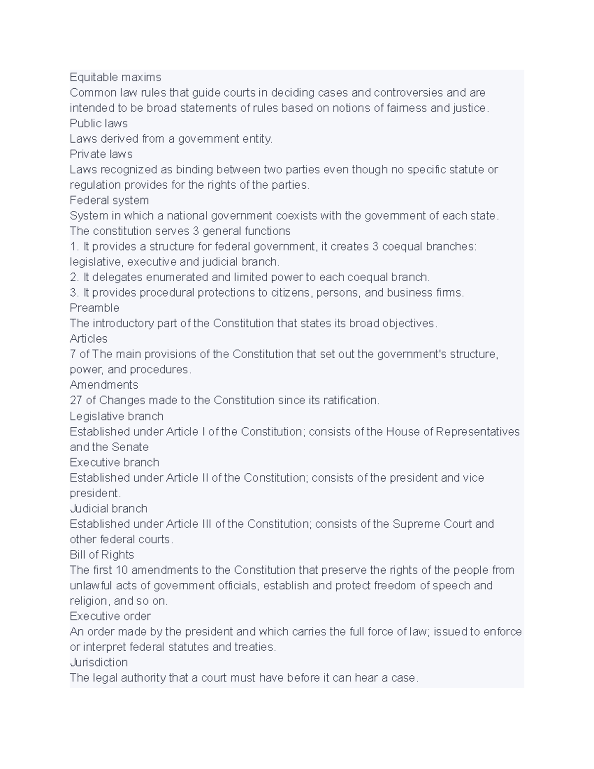 BUSI 310 (64) - Lecture Notes - Equitable maxims Common law rules that ...