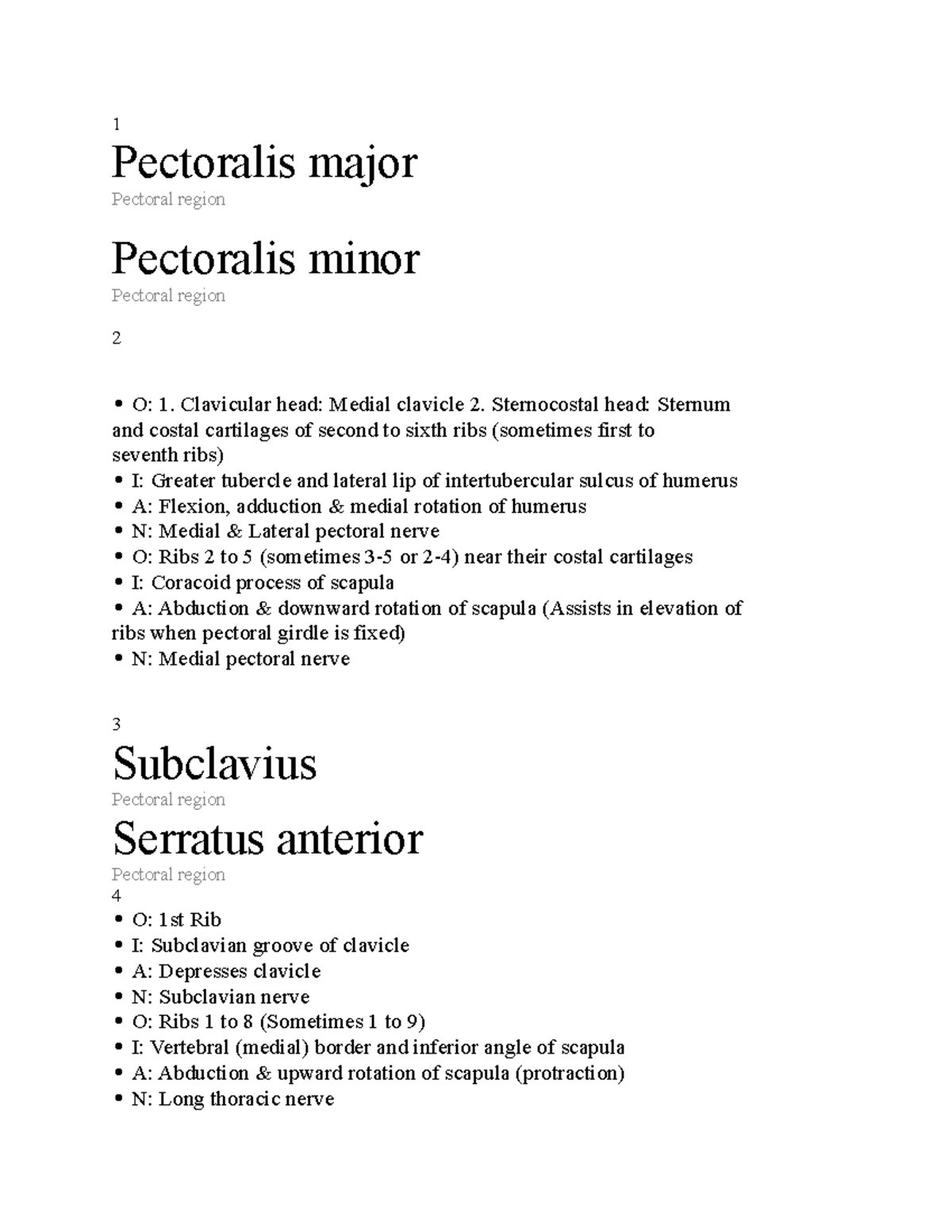 Top lab exam - Top lab exam - 1 Pectoralis major Pectoral region ...