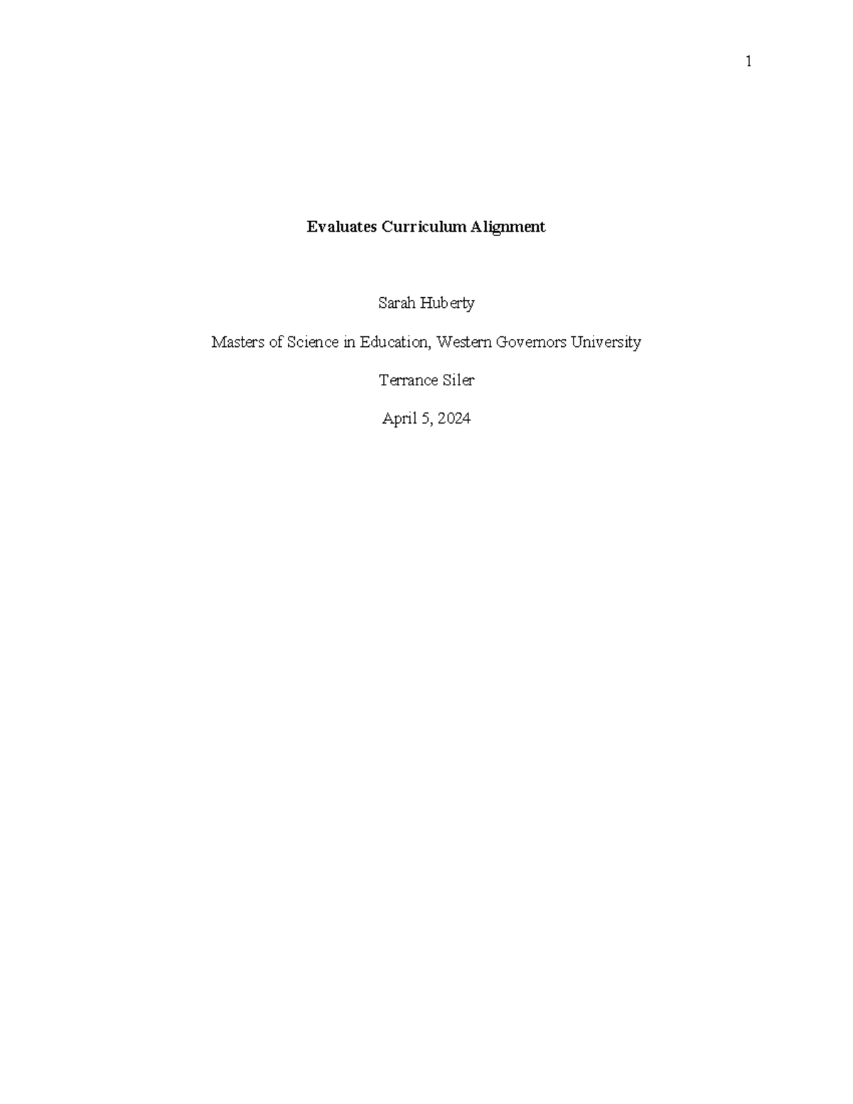 Evaluates Curriculum Alignment Task 3 - Evaluates Curriculum Alignment ...