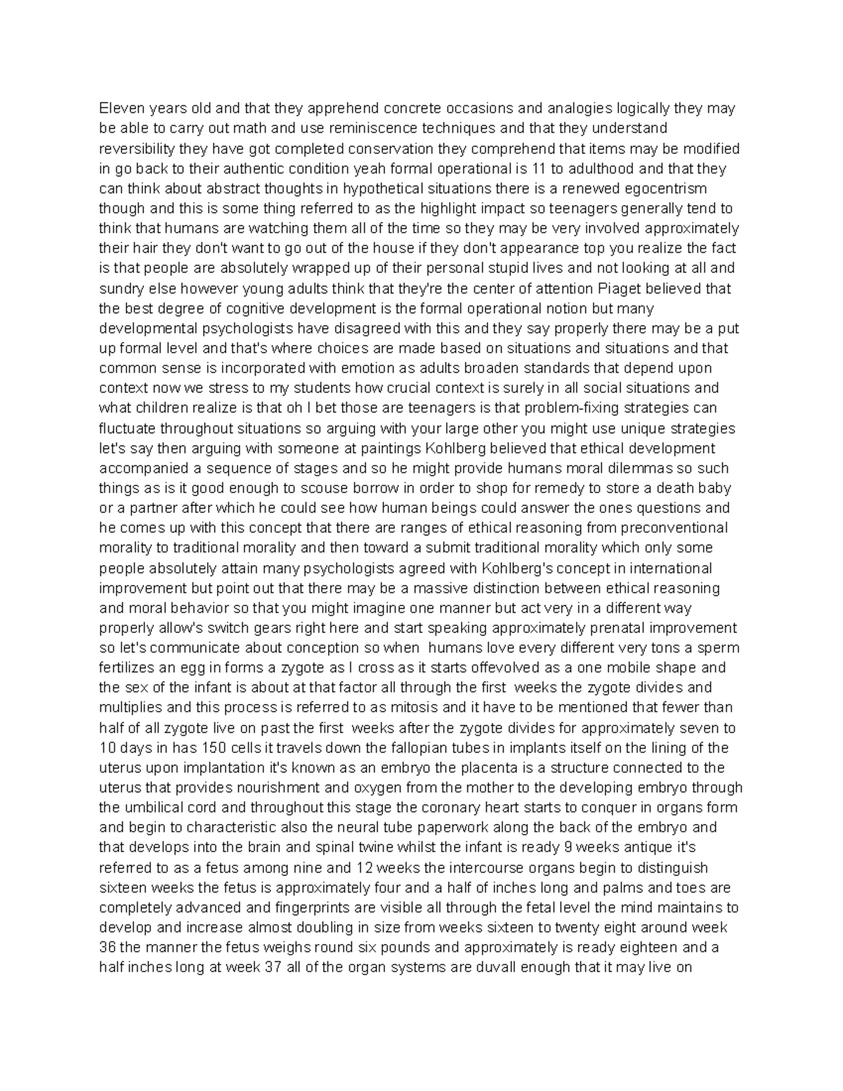 General Psychology PSYC-2301 Ch9 - Lifespan Development part 2 age 11 ...