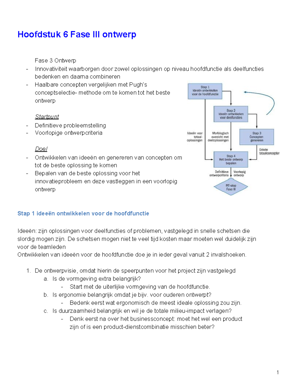 ontwerpen van technische innovaties - Hoofdstuk 6 Fase ontwerp Fase 3 ...