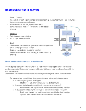 Samenvatting Inleiding Werktuigbouwkunde - Projectfasen - Projectaanpak ...
