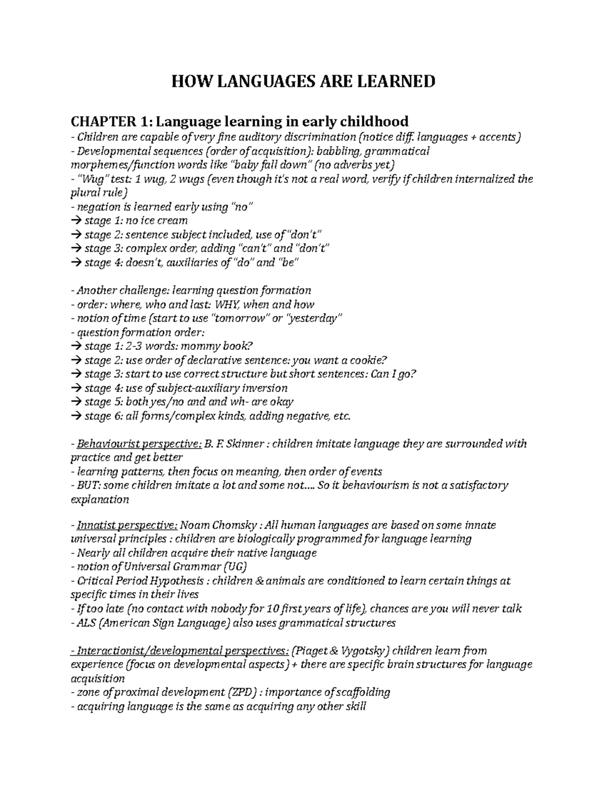 HOW Languages ARE Learned - HOW LANGUAGES ARE LEARNED CHAPTER 1 ...