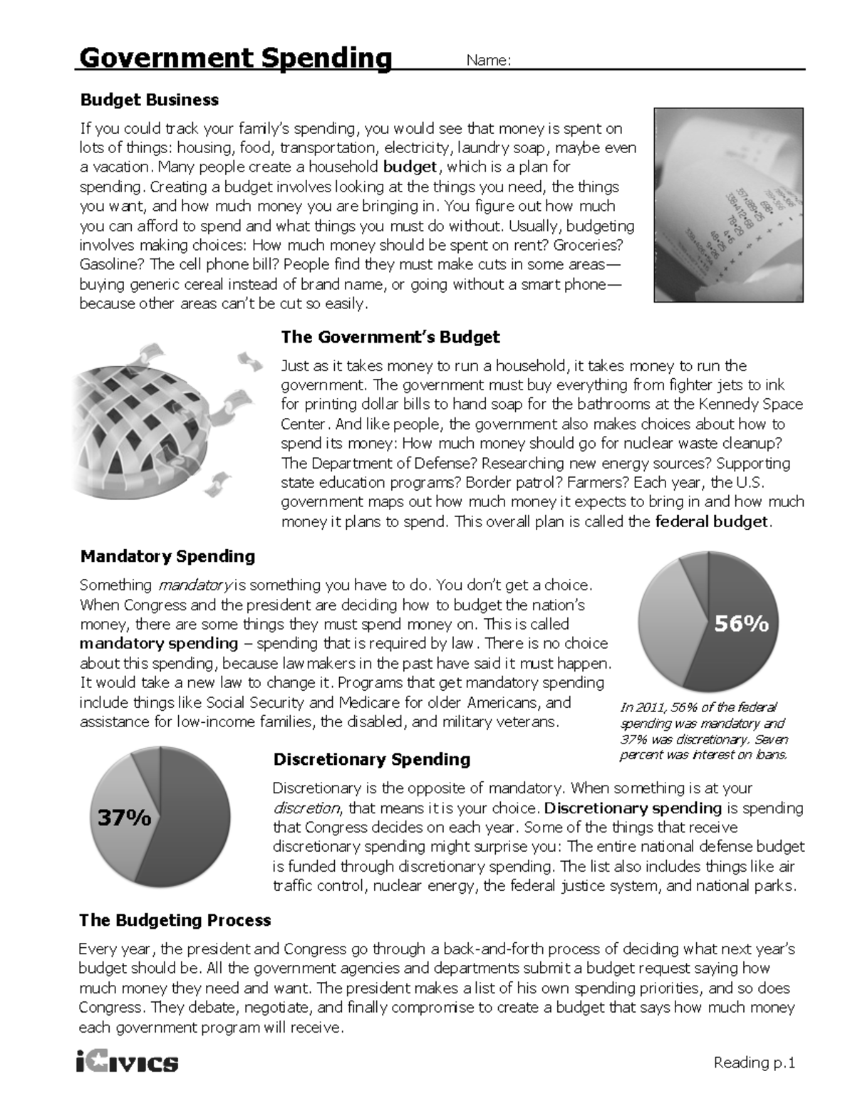 Government Spending reading - Government Spending Name: Reading p ...