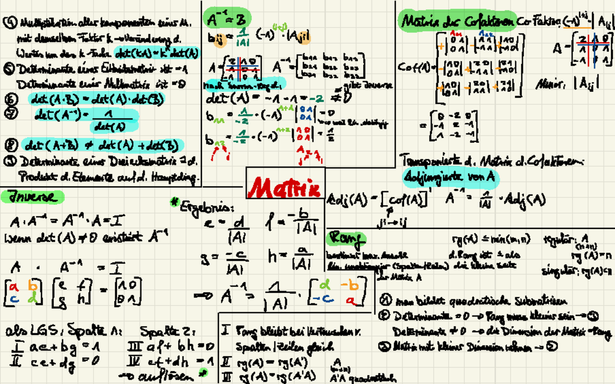 2) Matrix 7 lin. Algebra - ④ Multiplikation aller Komponenten einen . A ...