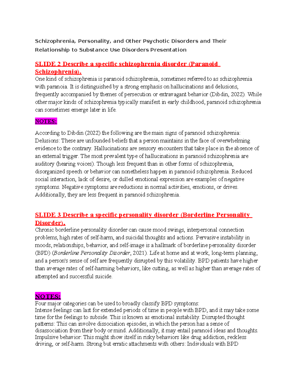 Schizophrenia, Personality, and Other Psychotic Disorders and Their ...