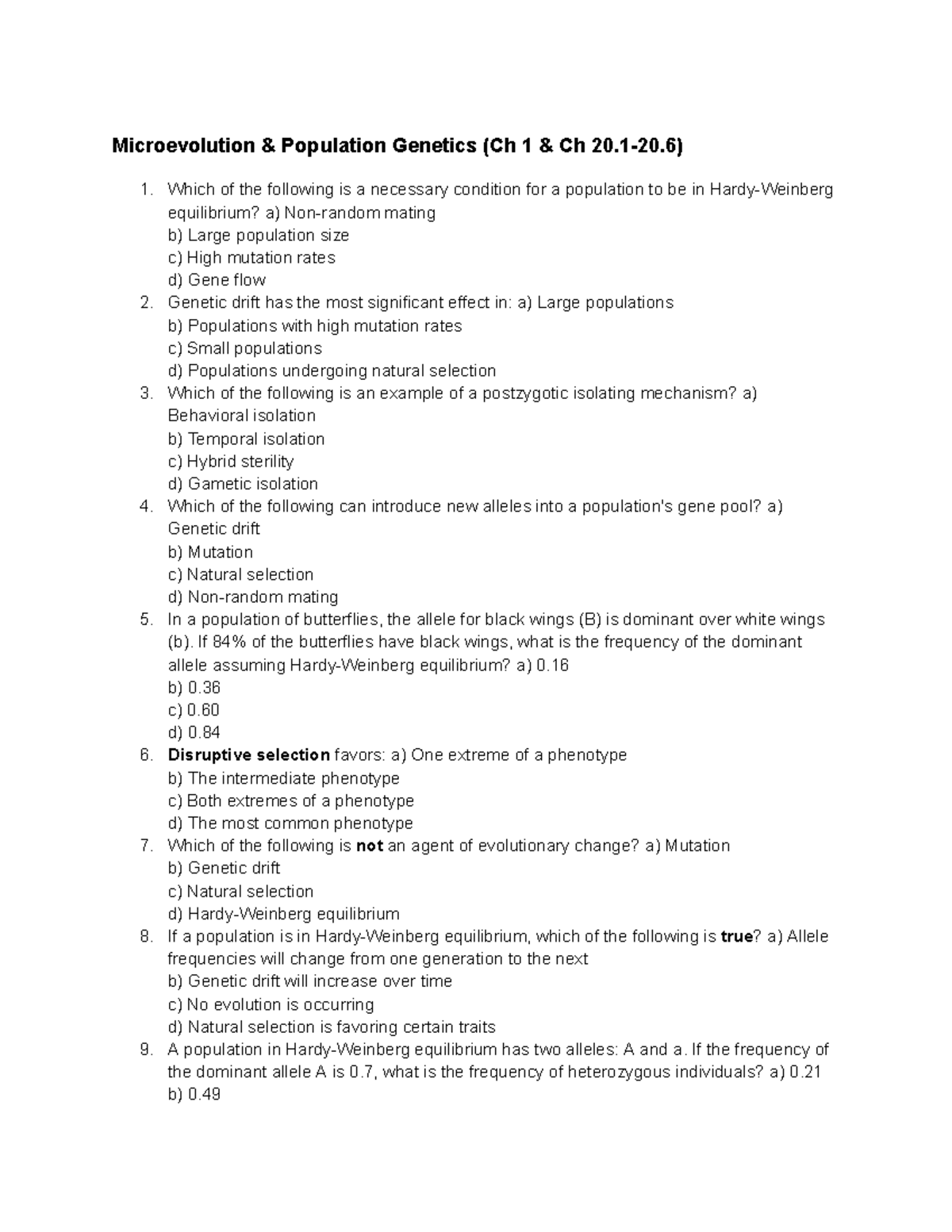 Example Test - practice made by student for bio midterm module 1 ...