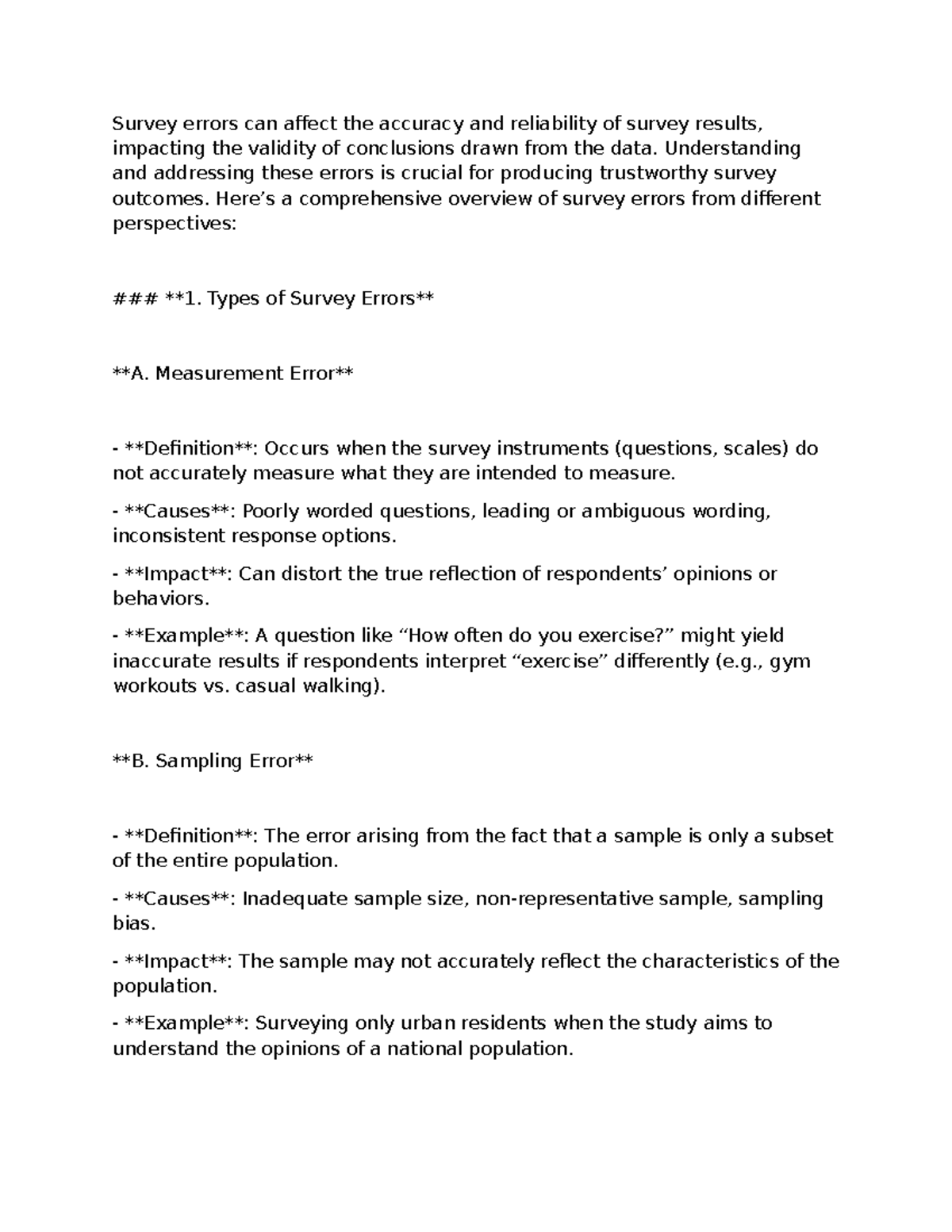 Survey error in perspective - Survey errors can affect the accuracy and reliability of survey ...