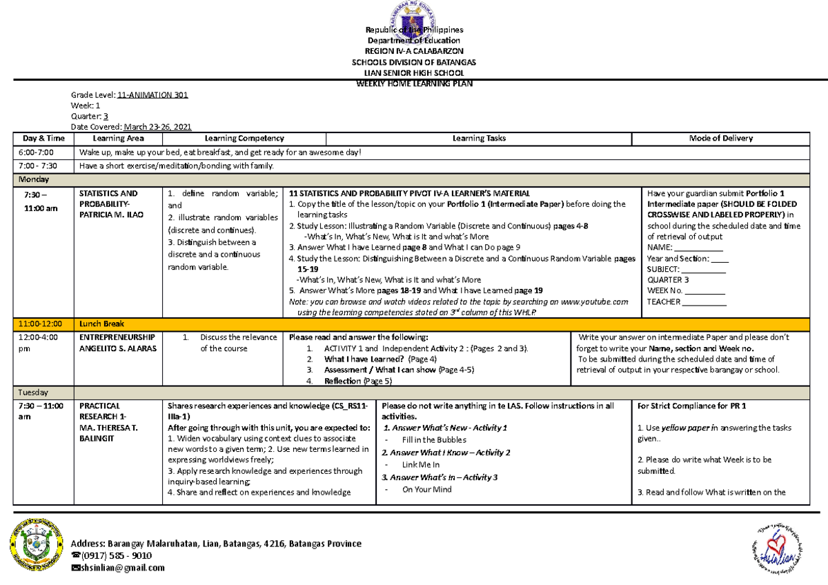 Consolidated WHLP Grade 11 Animation March 23 272021 - Republic of the ...