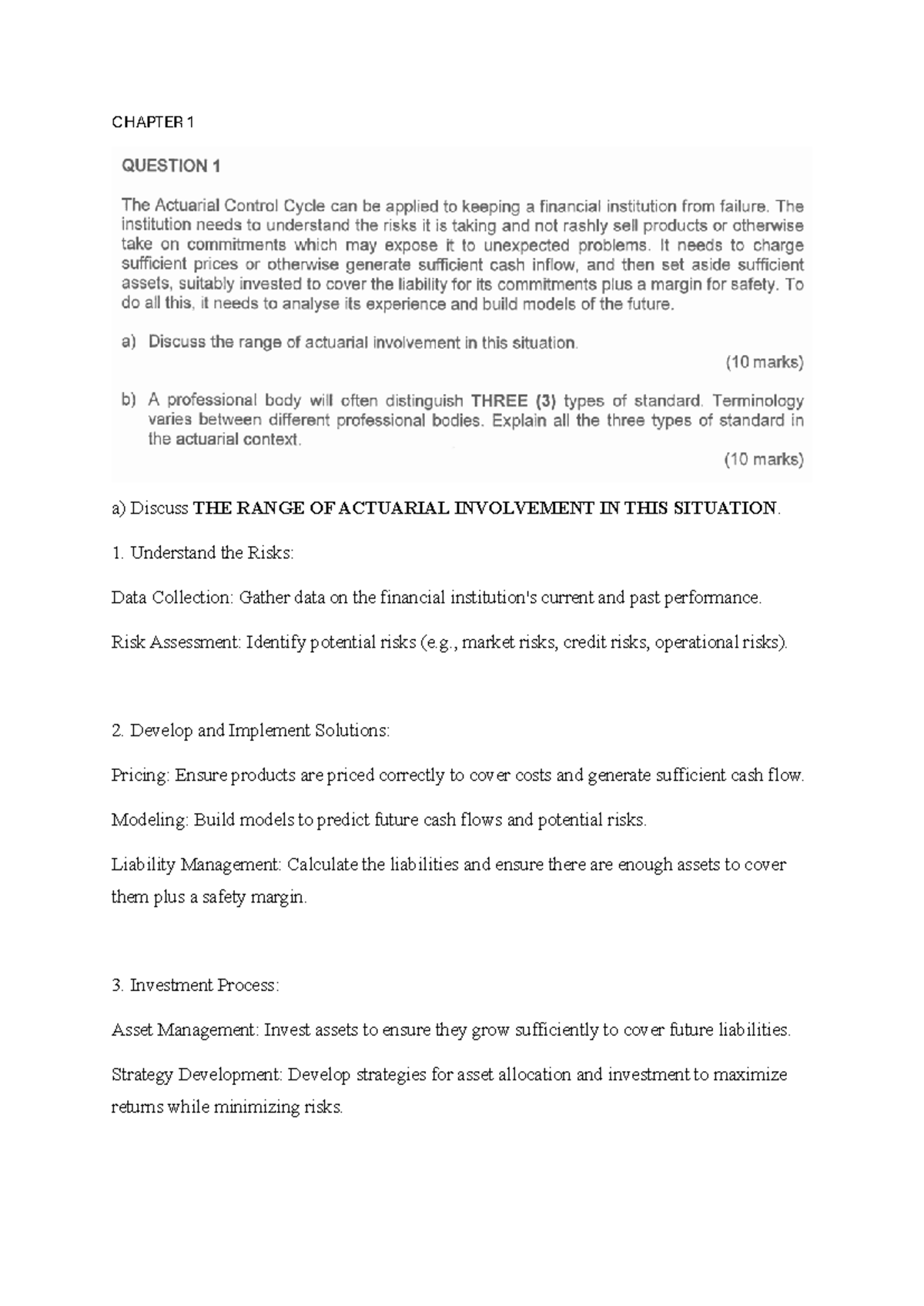 ASC302 Notes FOR EXAM - PAST YEAR - CHAPTER 1 a) Discuss THE RANGE OF ...