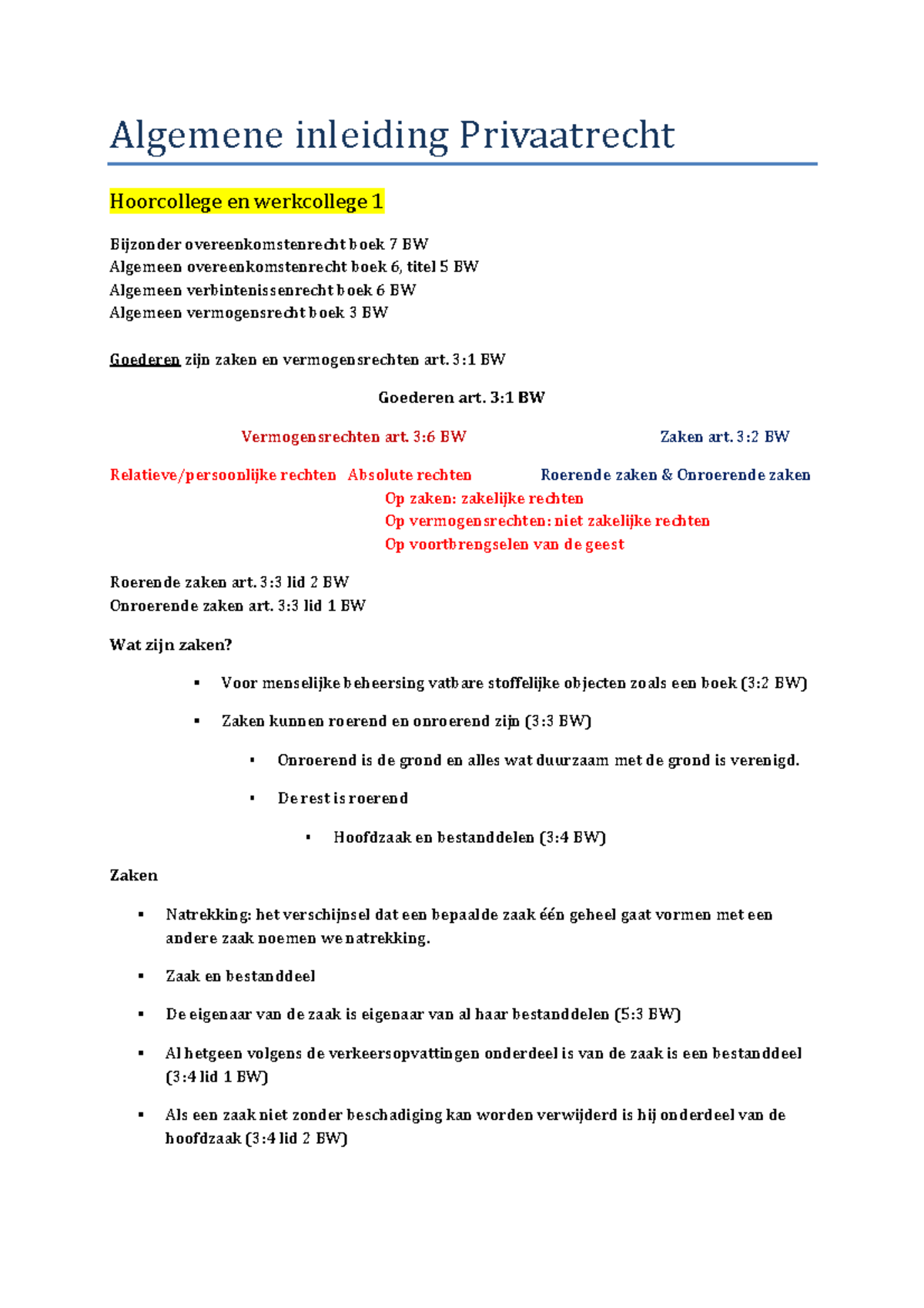 Samenvatting Algemene inleiding Privaatrecht - Algemene inleiding ...