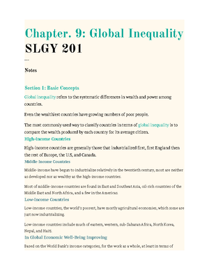 Chapter 10 Sociology - Chapter 10: Gender Inequality SLG 201 ___ Notes ...