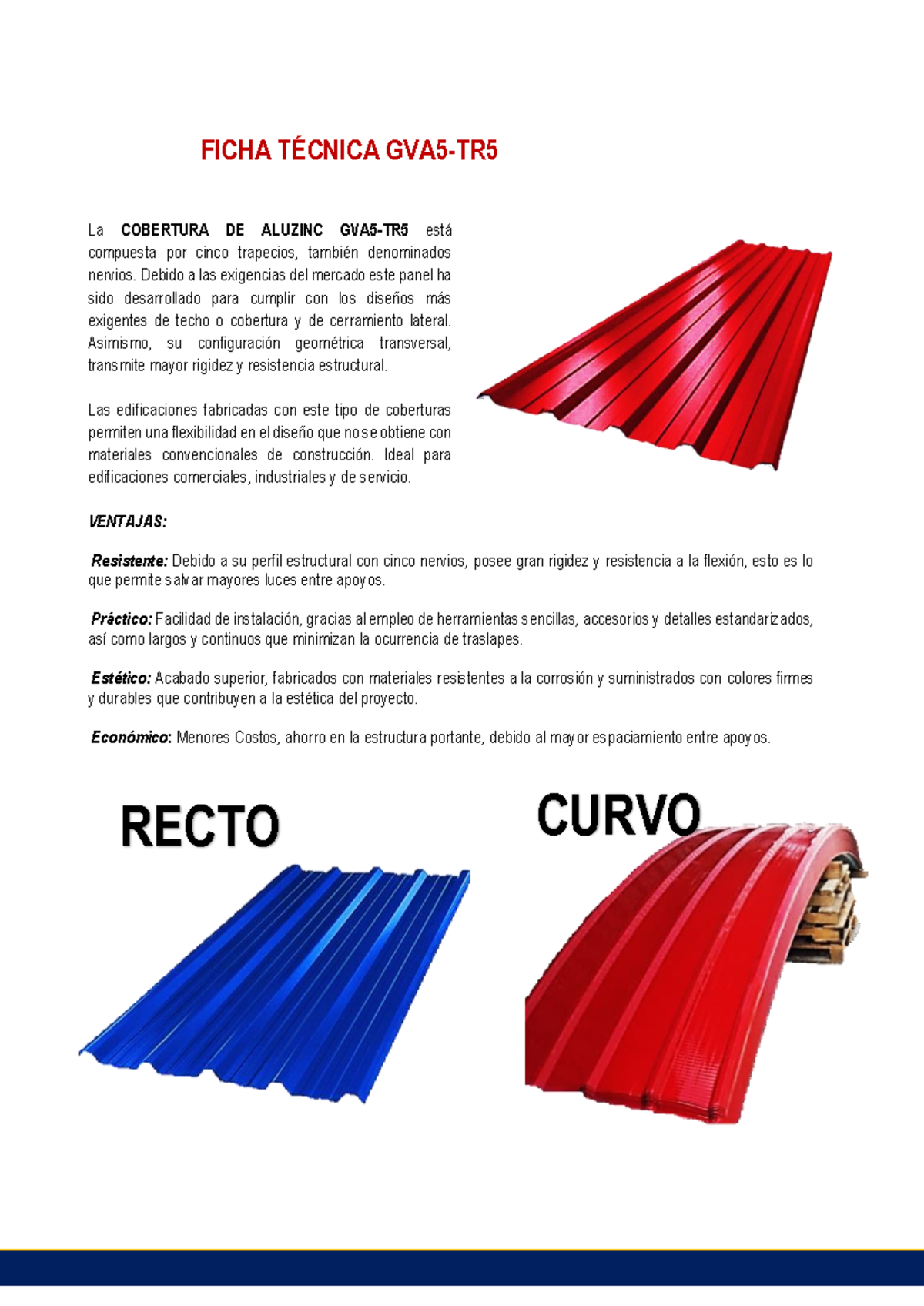 FICHA TECNICA CALAMINON - FICHA TÉCNICA GVA5-TR La COBERTURA DE ALUZINC ...